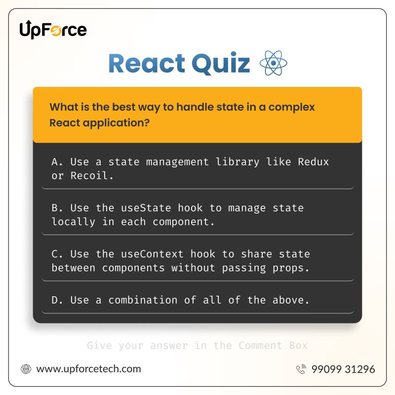 Upforce Tech on LinkedIn: #reactjs #reactquiz #javascript #techquiz # ... Upforce Tech on LinkedIn: #reactjs #reactquiz #javascript #techquiz # ...