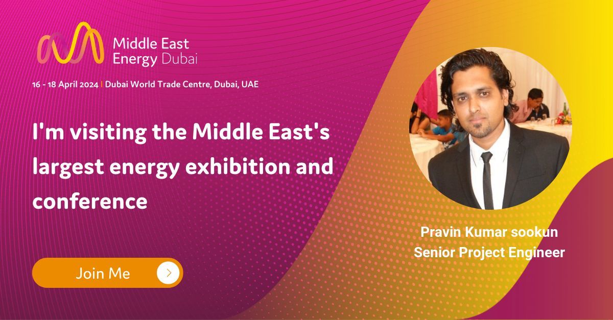 Pravin Kumar sookun on LinkedIn: Middle East Energy 2024 Pravin Kumar sookun on LinkedIn: Middle East Energy 2024
