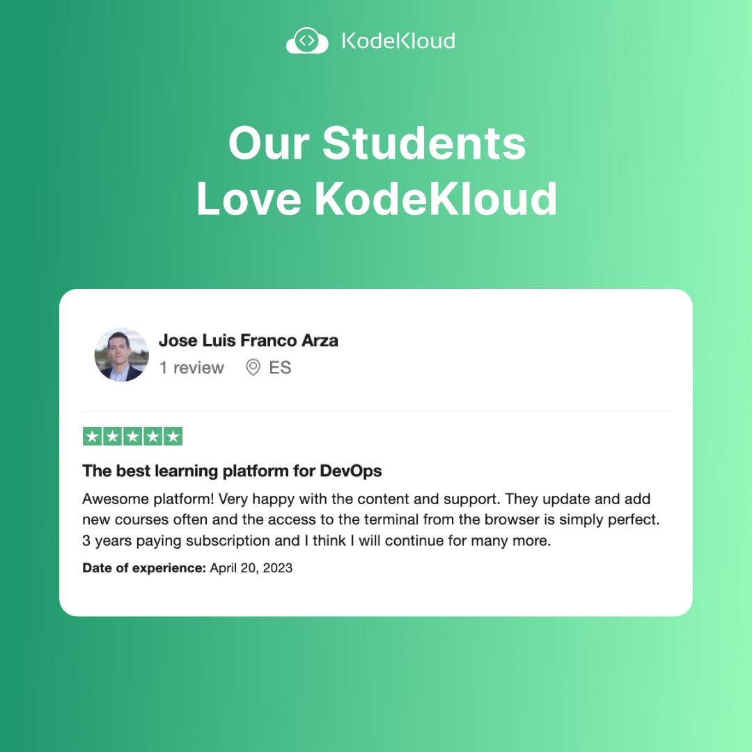 KodeKloud on LinkedIn: #kodekloud #devops #cloud KodeKloud on LinkedIn: #kodekloud #devops #cloud