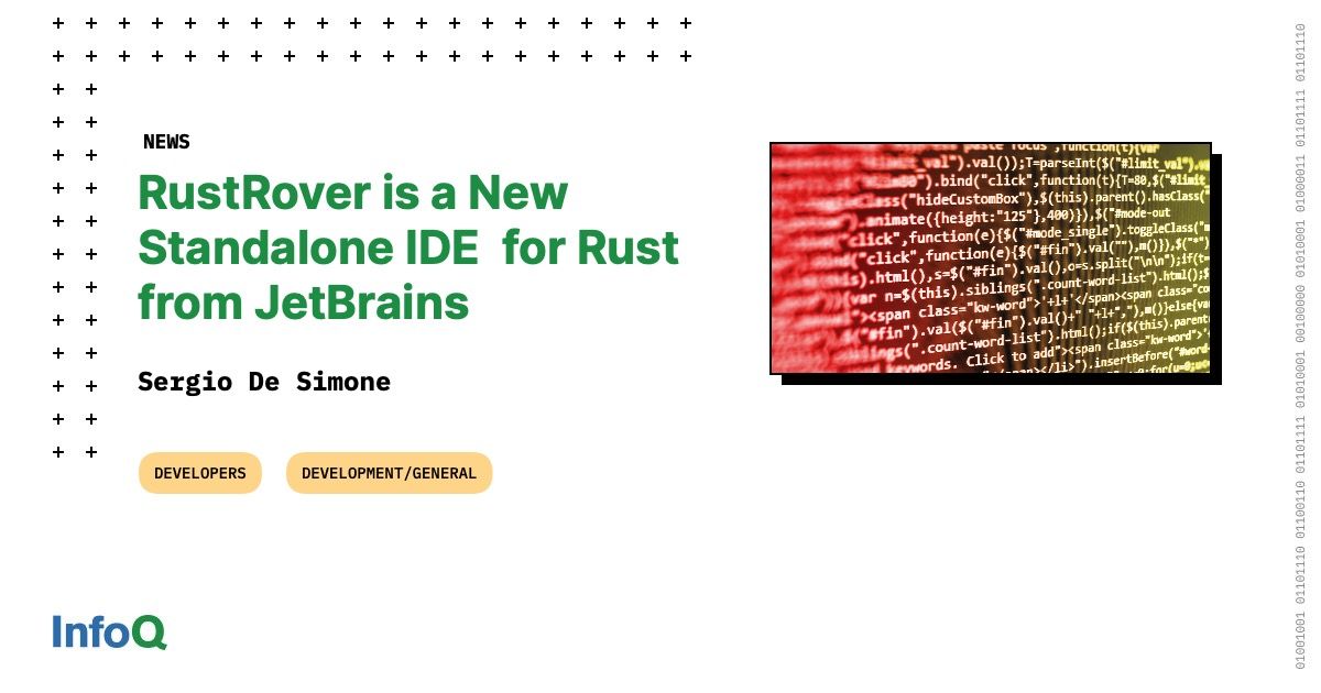InfoQ on LinkedIn: #jetbrains #rustrover #infoq #rustlang # ... InfoQ on LinkedIn: #jetbrains #rustrover #infoq #rustlang # ...