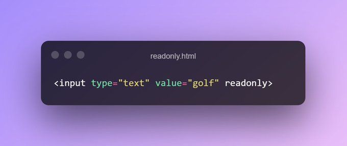 Madza 👨💻⚡ on LinkedIn: HTML tip 💡 The readonly attribute specifies ... Madza 👨💻⚡ on LinkedIn: HTML tip 💡 The readonly attribute specifies ...
