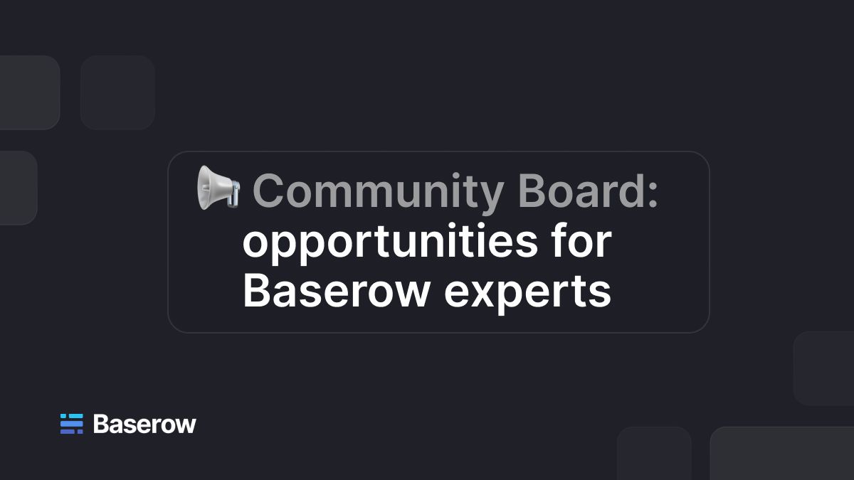 Baserow on LinkedIn: #baserow #nocode Baserow on LinkedIn: #baserow #nocode
