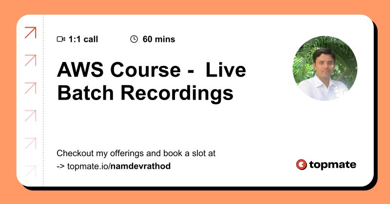 Namdev Rathod on LinkedIn: AWS Course - Live Batch Recordings with ... Namdev Rathod on LinkedIn: AWS Course - Live Batch Recordings with ...