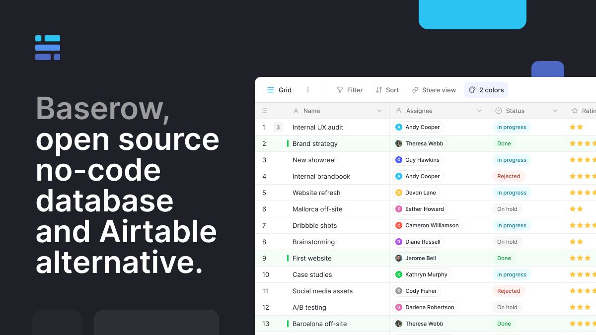 Baserow on LinkedIn: Baserow - Open source no-code database Baserow on LinkedIn: Baserow - Open source no-code database