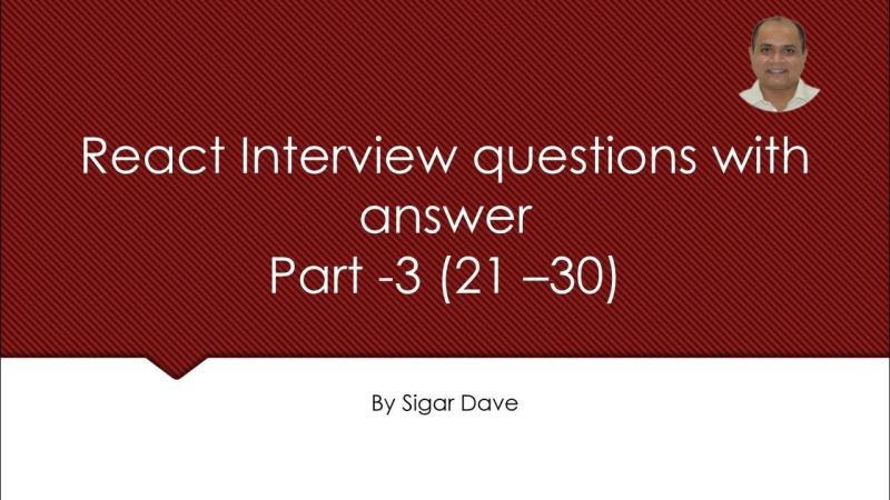 Sigar Dave on LinkedIn: React Interview questions with answer Part 3 # ... Sigar Dave on LinkedIn: React Interview questions with answer Part 3 # ...