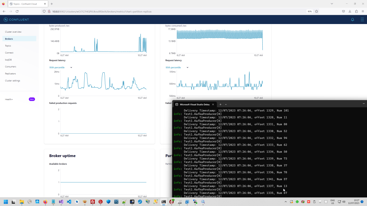Asynchronous MultiThreaded performance test of Confluent Kafka (Net Core 6) Asynchronous MultiThreaded performance test of Confluent Kafka (Net Core 6)