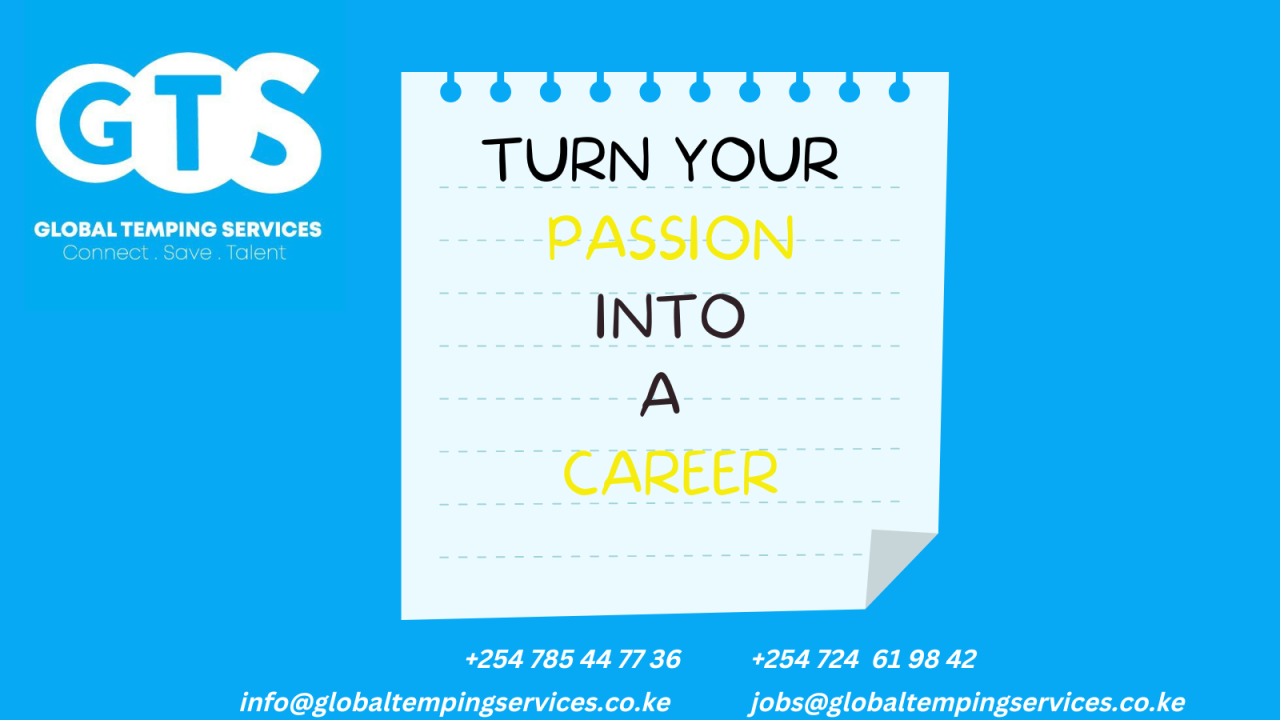 Turning your Passion into a Career. Turning your Passion into a Career.