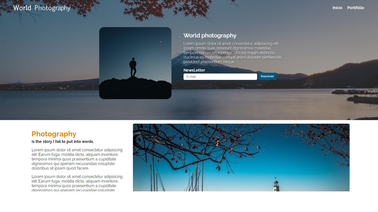 Projeto Site de Fotografia | Html, CSS, JavaScript. Projeto Site de Fotografia | Html, CSS, JavaScript.