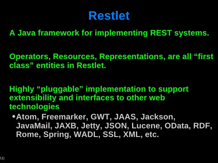 Restlet framework Restlet framework