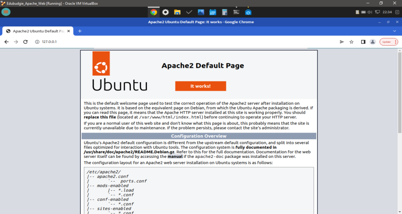 Setting up the Apache web server on Edubudgie 22 Setting up the Apache web server on Edubudgie 22