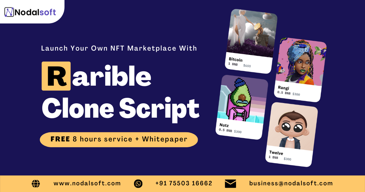 Rarible Clone Script - Launch Your Own NFT Marketplace like Rarible Rarible Clone Script - Launch Your Own NFT Marketplace like Rarible