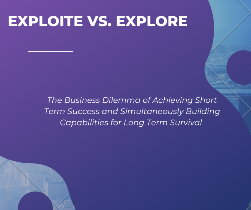 The Dilemma of Exploiting Vs. Exploring The Dilemma of Exploiting Vs. Exploring