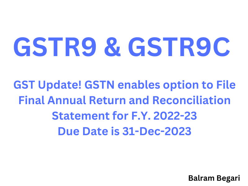 GST Update! GSTN enables the option to File the Final Annual Return and ... GST Update! GSTN enables the option to File the Final Annual Return and ...