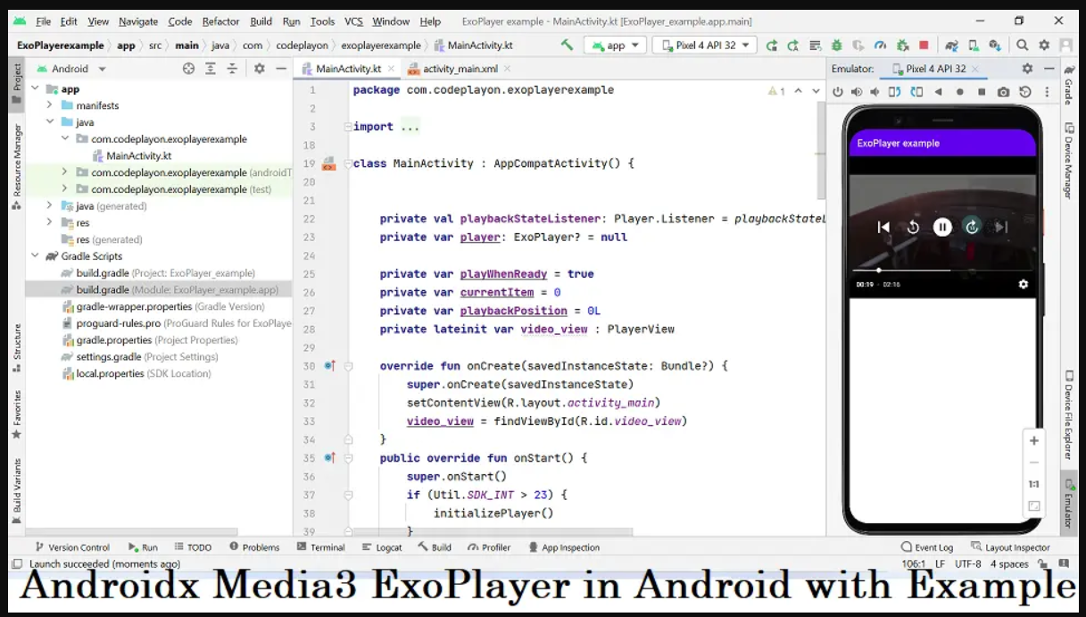 Androidx Media3 ExoPlayer in Android with Example Androidx Media3 ExoPlayer in Android with Example