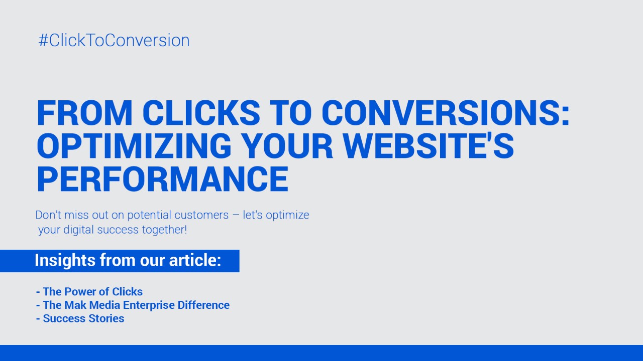 From Clicks to Conversions: Optimizing Your Website's Performance with MME From Clicks to Conversions: Optimizing Your Website's Performance with MME