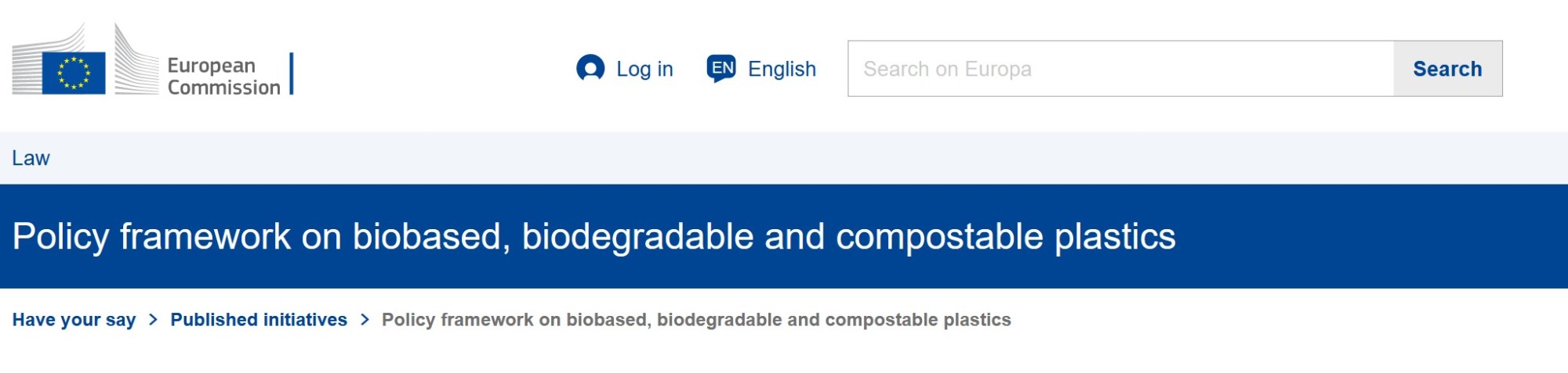 Policy framework on biobased, biodegradable and compostable plastics Policy framework on biobased, biodegradable and compostable plastics