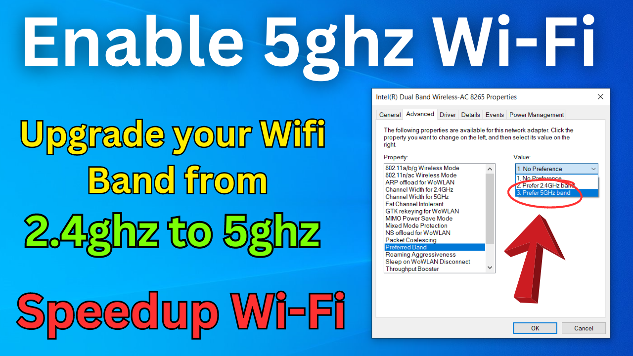 How To Enable 5GHZ WiFi On Laptop | Upgrade WiFi Band Form 2.4Ghz To ... How To Enable 5GHZ WiFi On Laptop | Upgrade WiFi Band Form 2.4Ghz To ...