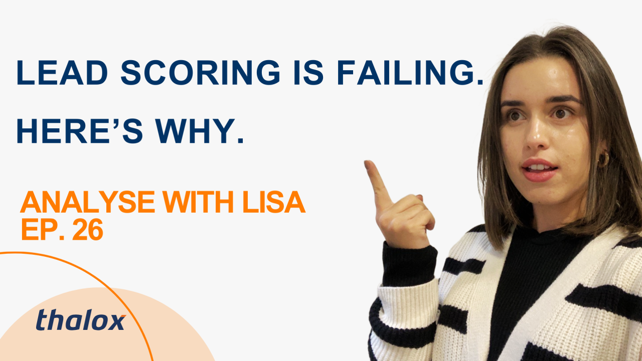 Analyse with Lisa - Ep. 26 | Lead Scoring is Failing. Here's Why. Analyse with Lisa - Ep. 26 | Lead Scoring is Failing. Here's Why.
