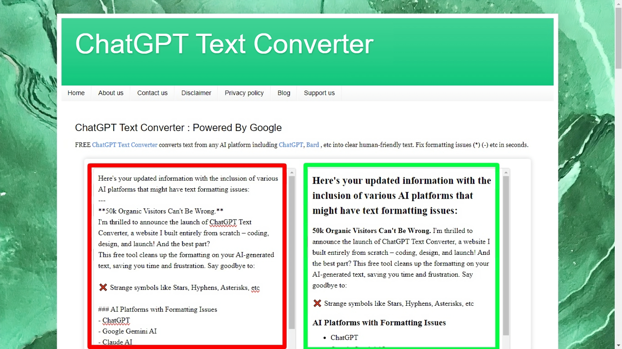 Say Goodbye to AI Formatting Issues: ChatGPT Text Converter Celebrates ... Say Goodbye to AI Formatting Issues: ChatGPT Text Converter Celebrates ...