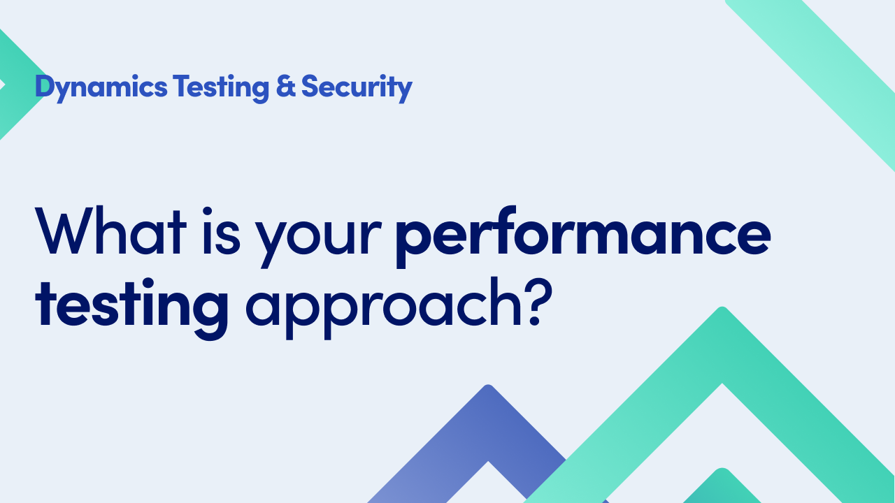 What is your performance testing approach? What is your performance testing approach?