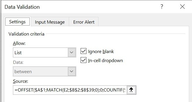 Use of multi-level dependent lists in MS Excel to map organizational ... Use of multi-level dependent lists in MS Excel to map organizational ...