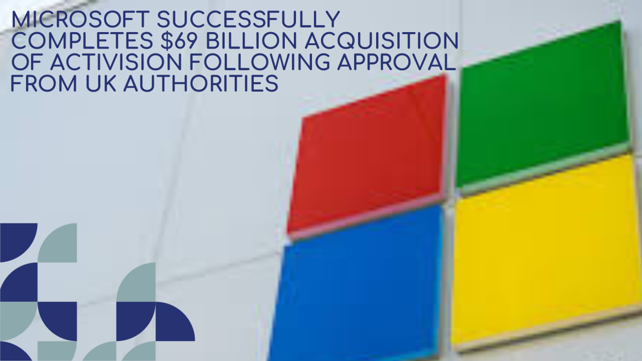 Microsoft Successfully Completes $69 Billion Acquisition of Activision ... Microsoft Successfully Completes $69 Billion Acquisition of Activision ...