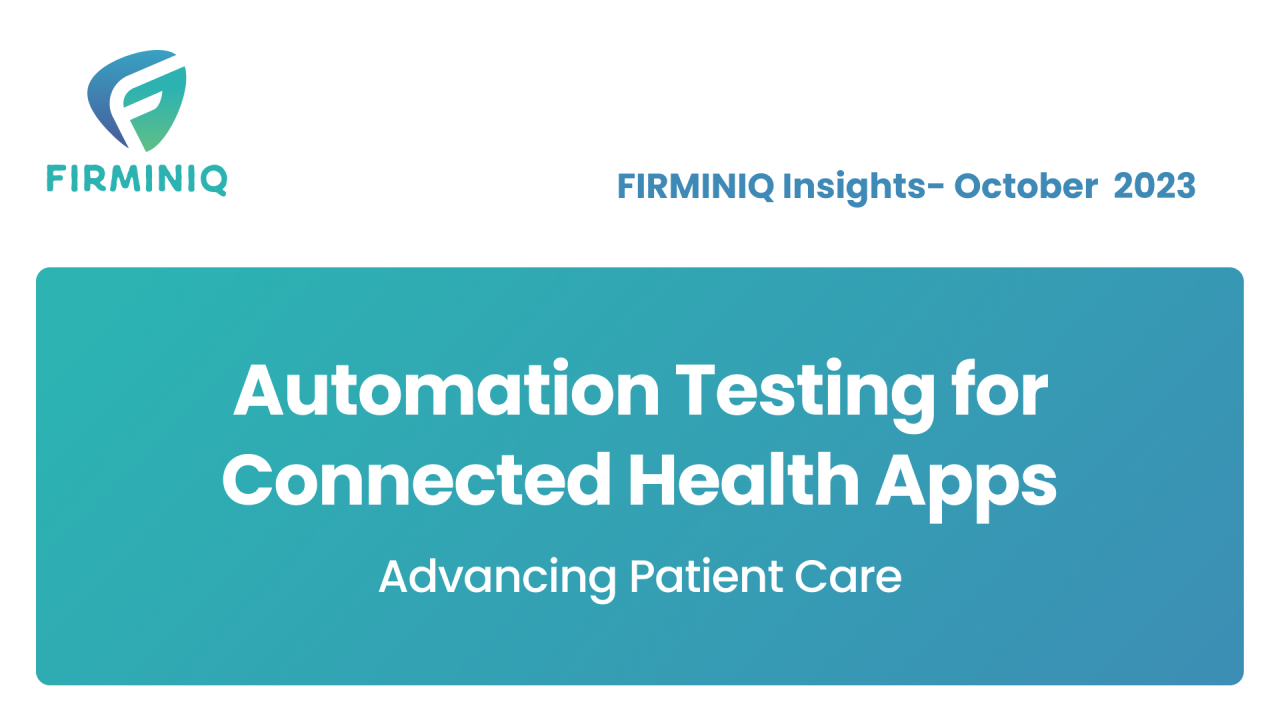QA Automation for a Healthier World QA Automation for a Healthier World