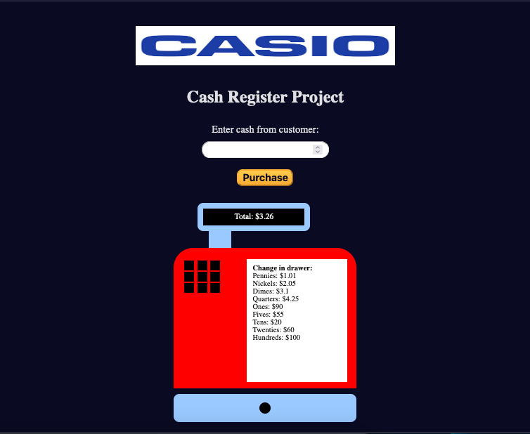🚀 Cash Register with JavaScript Arrays 🚀 Cash Register with JavaScript Arrays