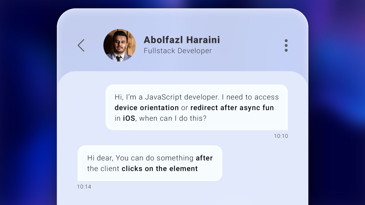 Browser API problem on iOS Browser API problem on iOS