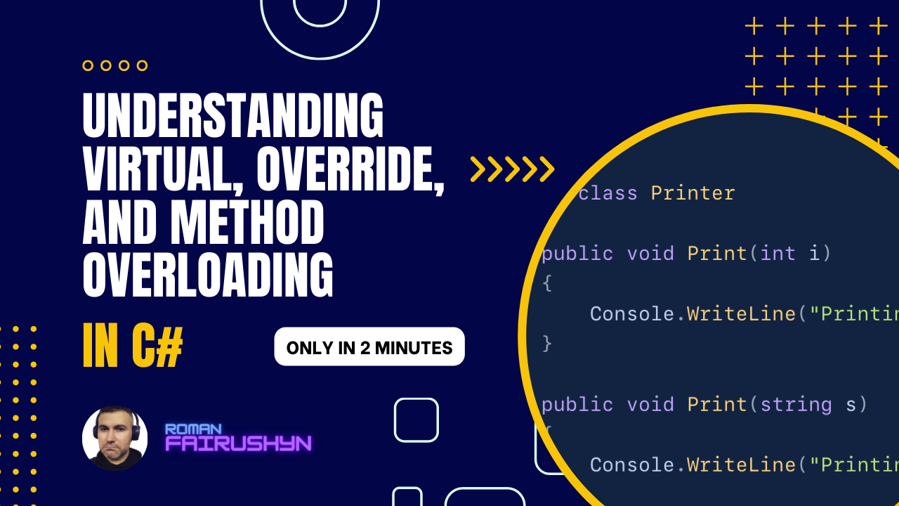 Understanding virtual, override, and method overloading in C# Understanding virtual, override, and method overloading in C#