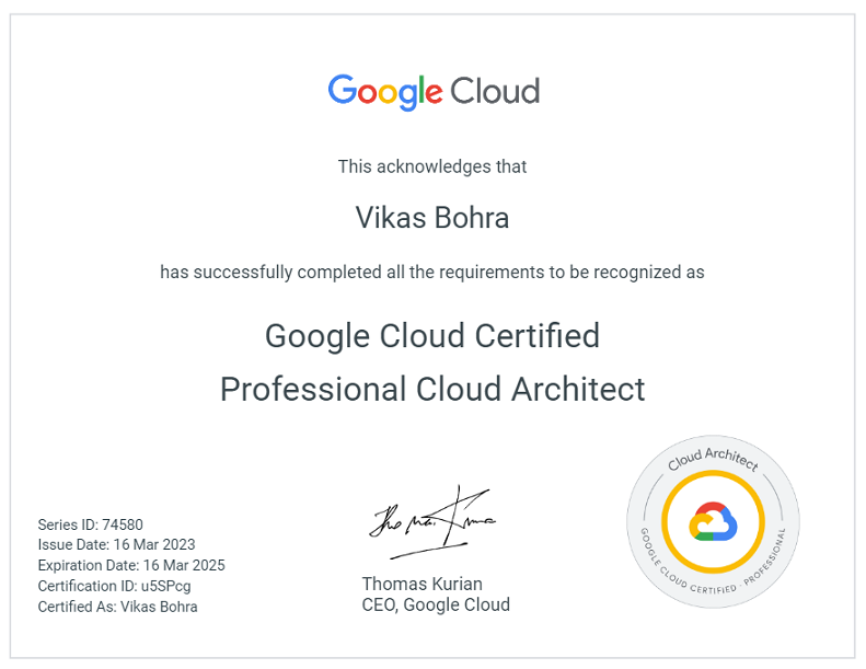 Google Cloud Certified Professional Cloud Architect Google Cloud Certified Professional Cloud Architect