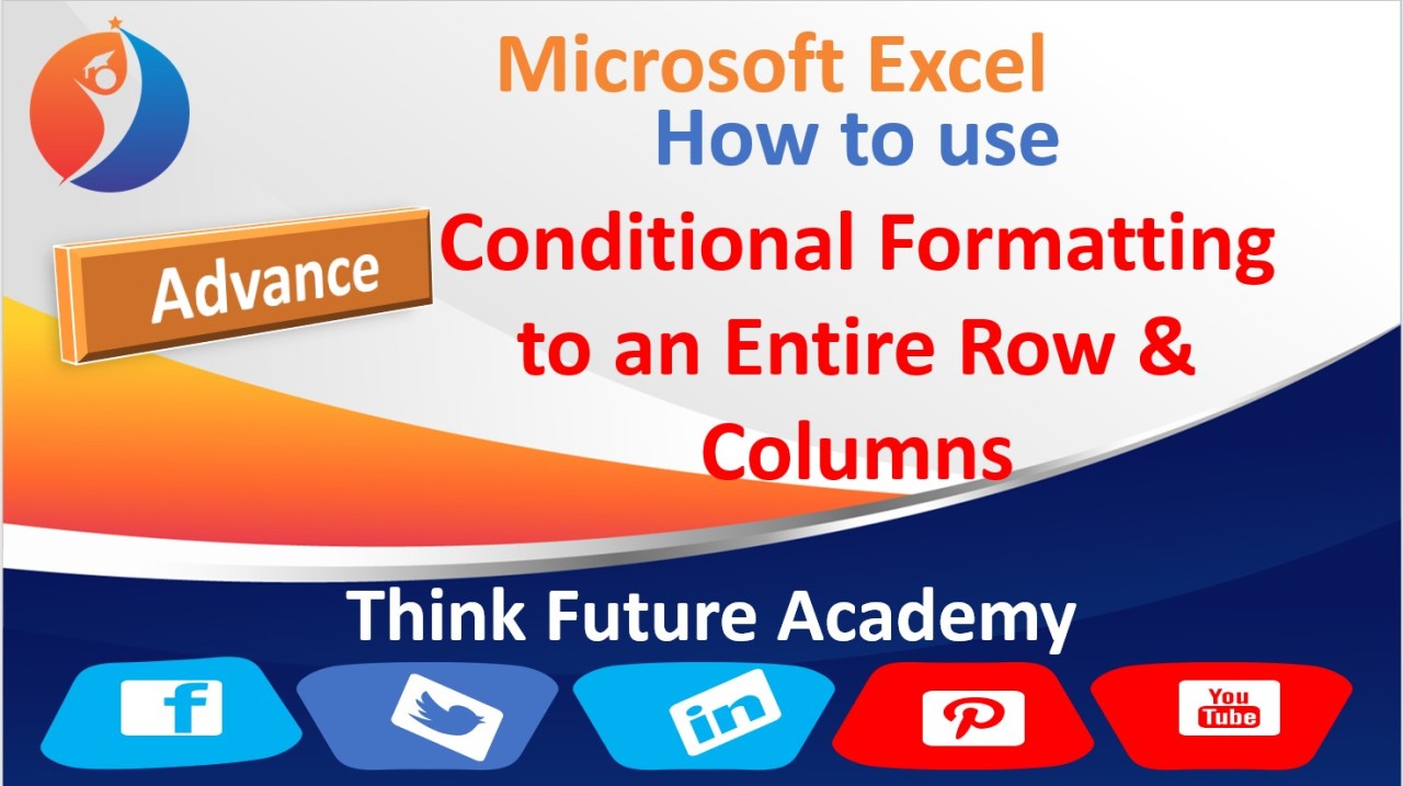 Conditional Formatting to an Entire Row & Columns Conditional Formatting to an Entire Row & Columns
