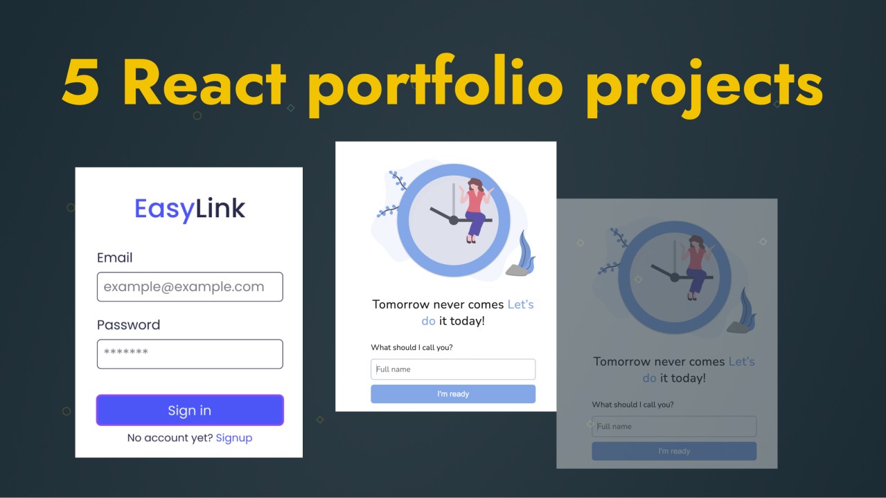 Five React project ideas for Junior Front-end Developer portfolio Five React project ideas for Junior Front-end Developer portfolio