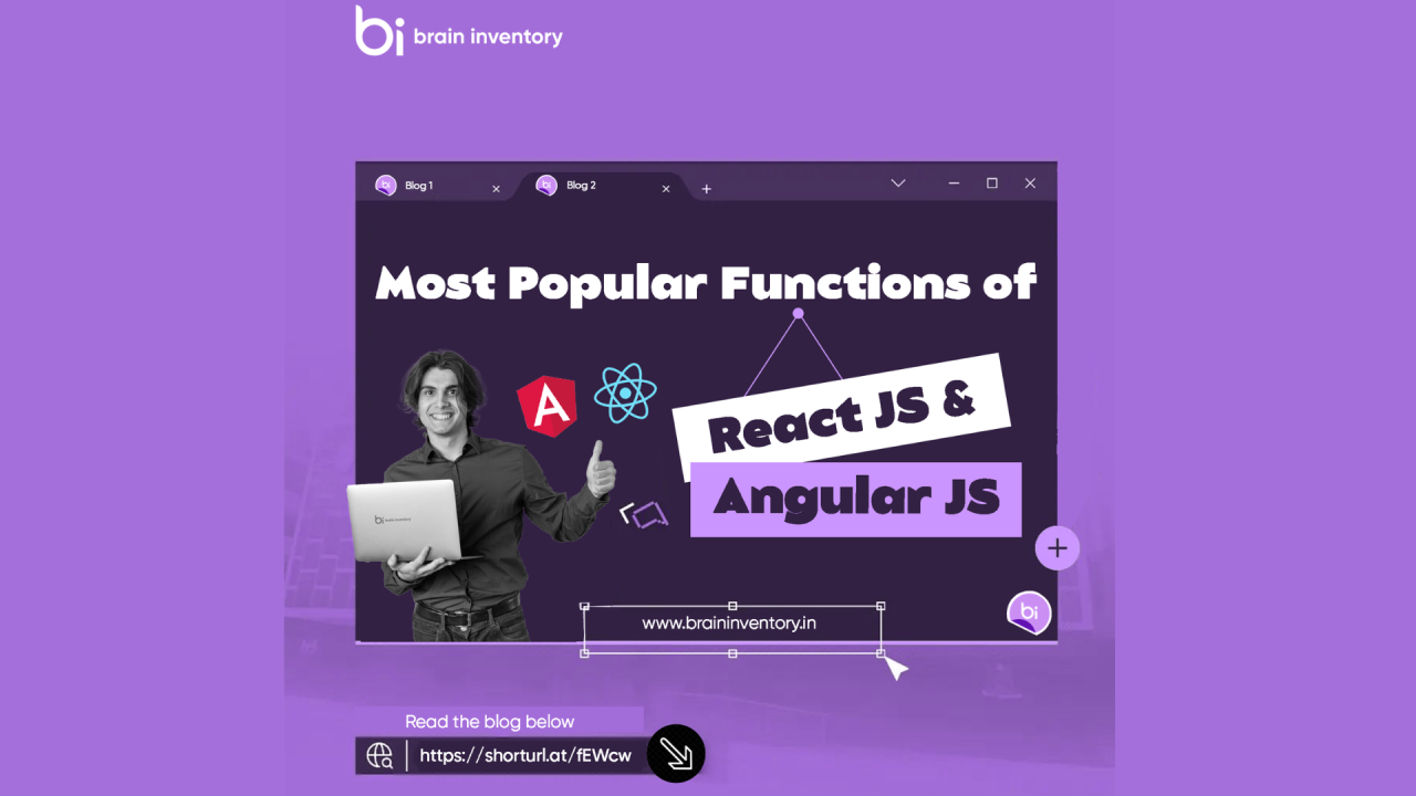 Most popular functions of ReactJS and AngularJS Most popular functions of ReactJS and AngularJS
