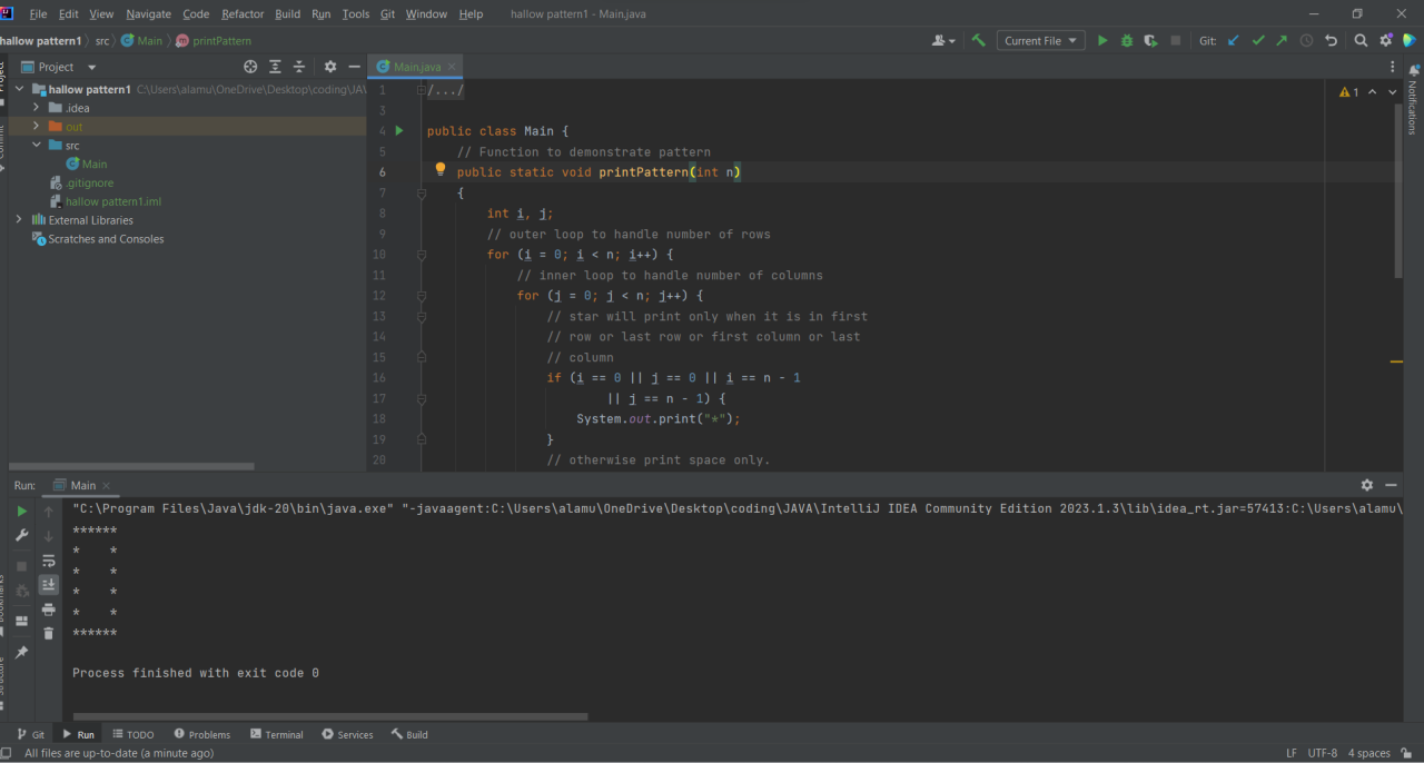 Hallow pattern in java Hallow pattern in java
