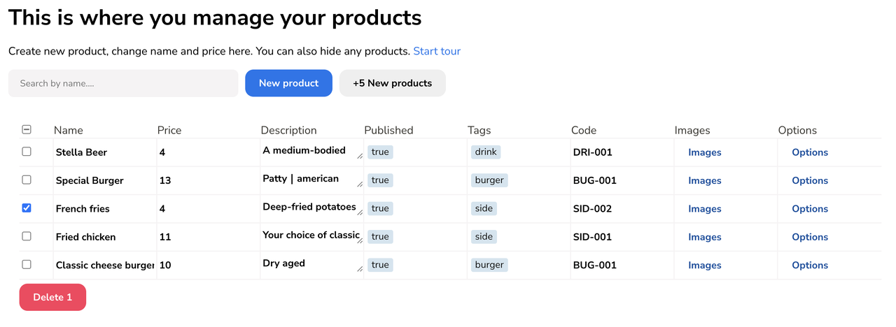 Customizable React table Customizable React table