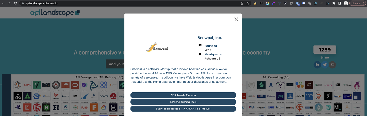 Snowpal is now part of the API Landscape Snowpal is now part of the API Landscape
