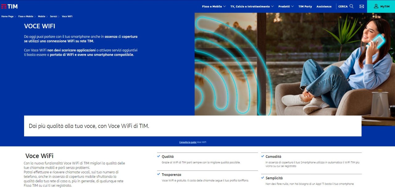 Il nuovo servizio WiFiCalling di TIM Il nuovo servizio WiFiCalling di TIM