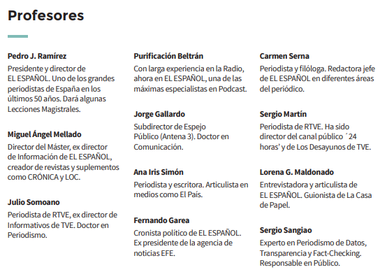 El mejor cartel de docentes para el Máster de Formación Permanente en ... El mejor cartel de docentes para el Máster de Formación Permanente en ...