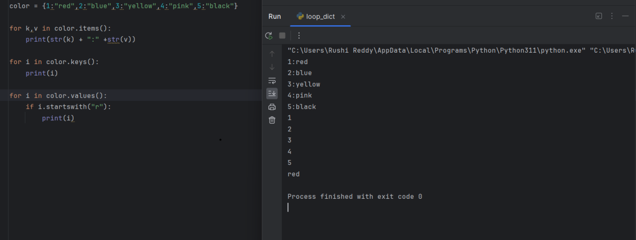 Loop With Python Dictionary Loop With Python Dictionary