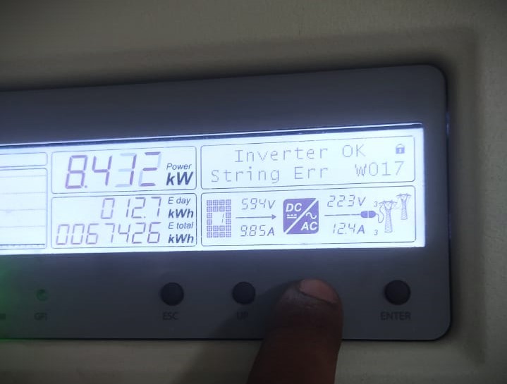 String Error W017 - on Solar Inverter String Error W017 - on Solar Inverter