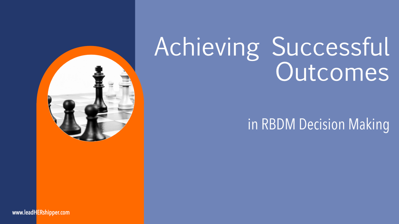 Achieving Successful Outcomes in RBDM Decision Making Achieving Successful Outcomes in RBDM Decision Making