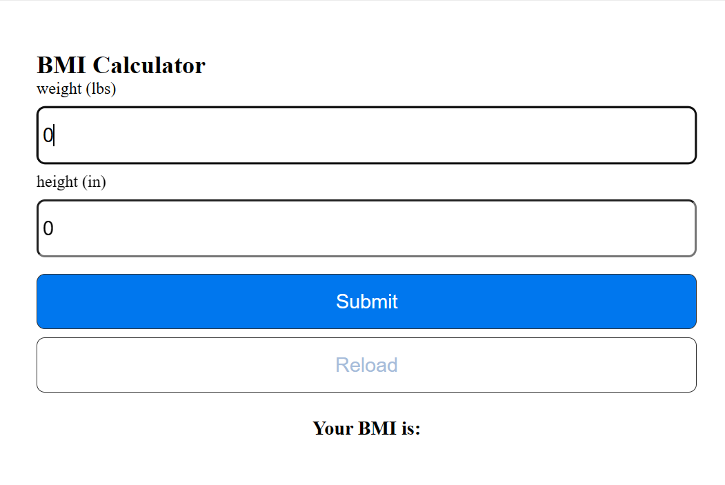 BMI Calculator ReactJS BMI Calculator ReactJS