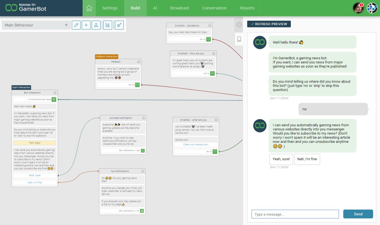 Xenioo chatbot and conversational automation platform Xenioo chatbot and conversational automation platform