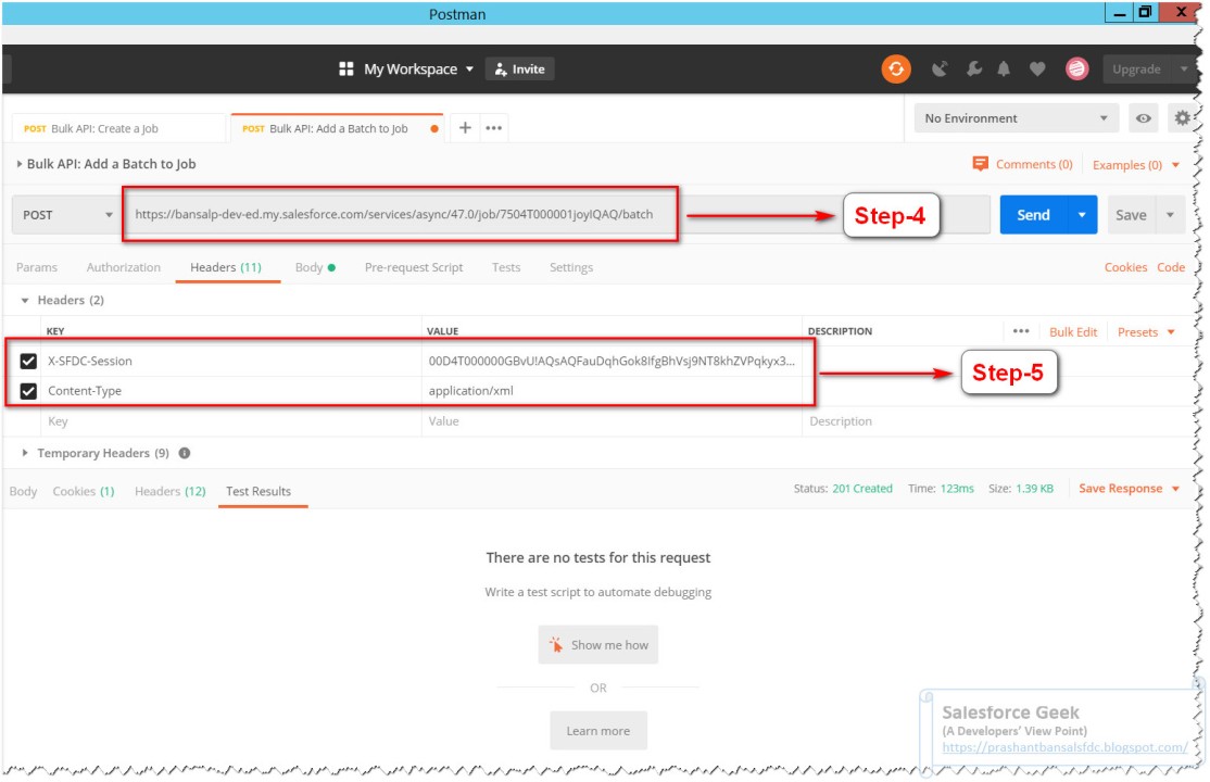Salesforce Bulk API: Add Batch To The Job Salesforce Bulk API: Add Batch To The Job