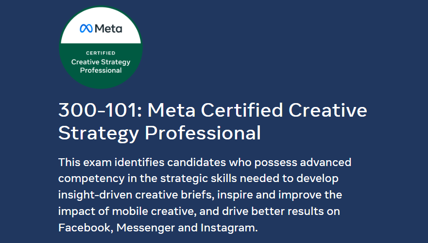 Meta Certified Creative Strategy Professional Free Course Meta Certified Creative Strategy Professional Free Course