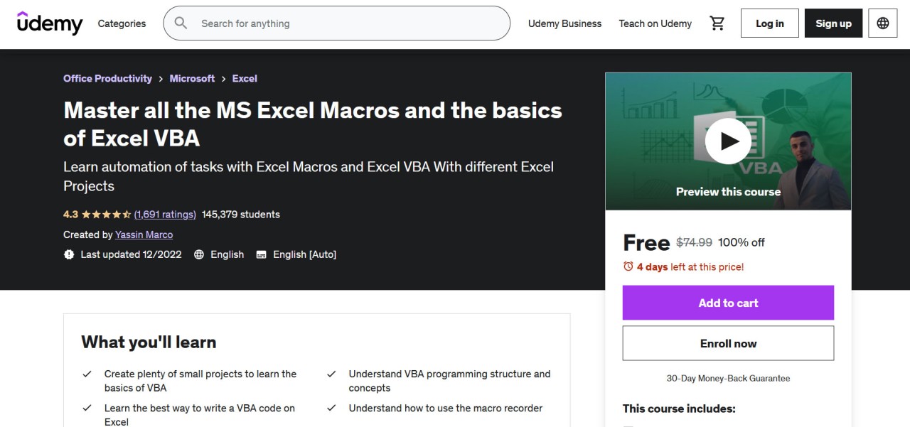 Master all the MS Excel Macros and the Basics of Excel VBA! Master all the MS Excel Macros and the Basics of Excel VBA!