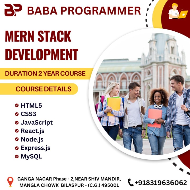 MERN Stack Development Training Institute in Bilaspur Chhattisgarh MERN Stack Development Training Institute in Bilaspur Chhattisgarh
