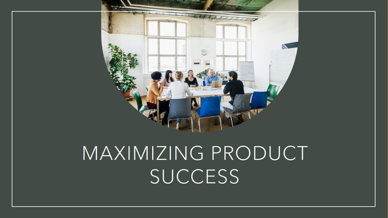 Maximizing Product Success Maximizing Product Success