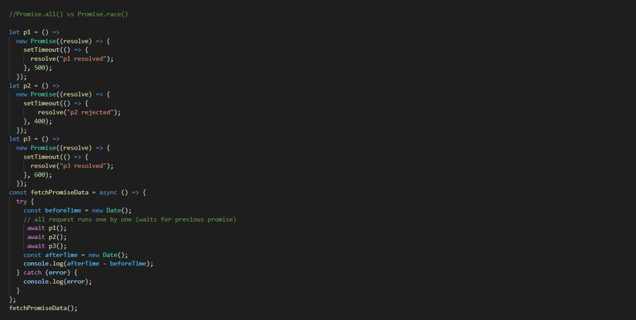 Promise- all(), race(), allSettled(), any() Promise- all(), race(), allSettled(), any()